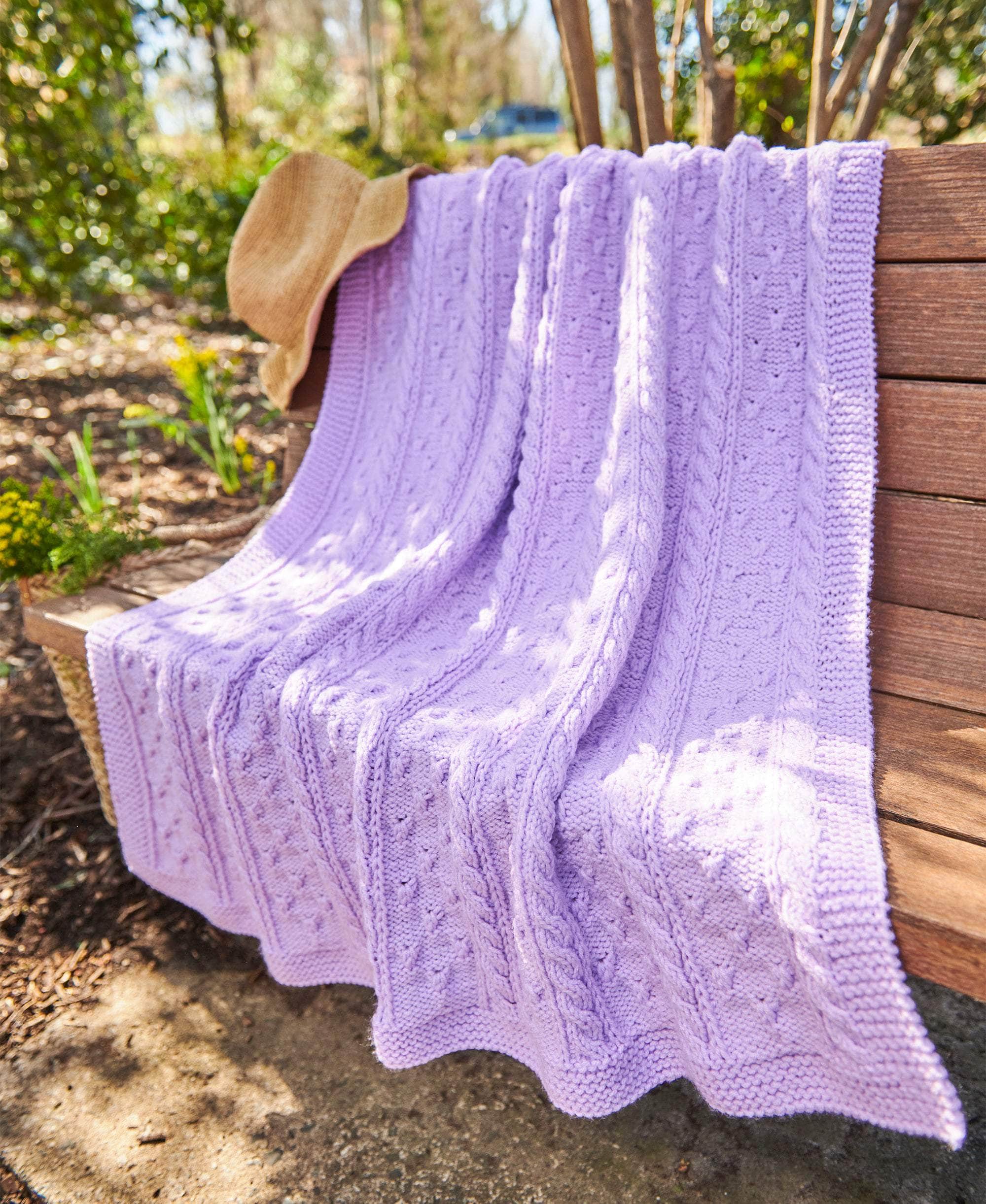 Flower and Cables Throw – Premier Yarns