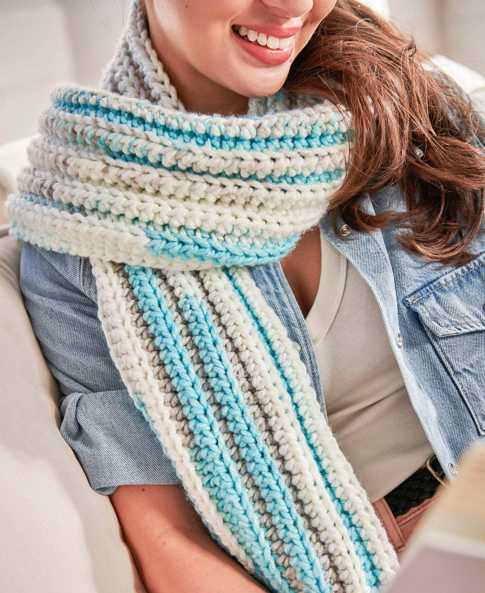 Ribbed Bluebell Scarf – Premier Yarns