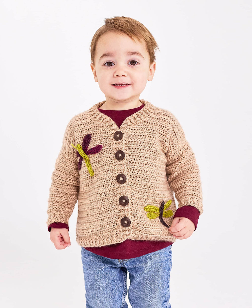 Dragonfly Applique Cardi – Premier Yarns