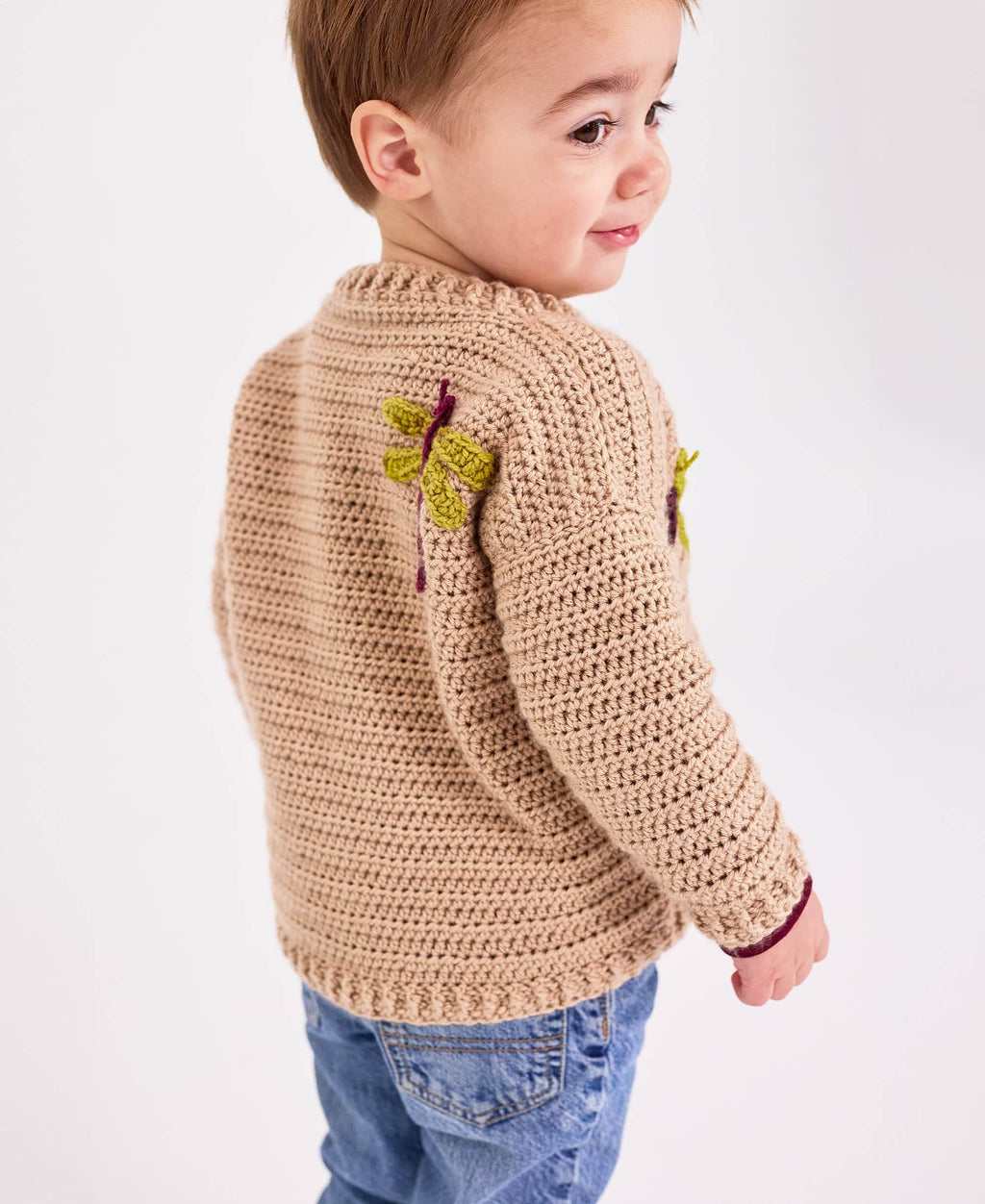 Dragonfly Applique Cardi – Premier Yarns