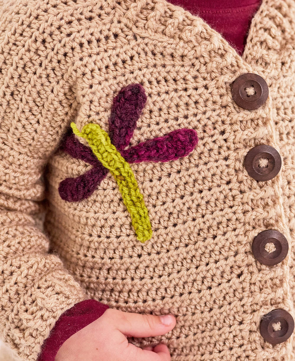 Dragonfly Applique Cardi – Premier Yarns