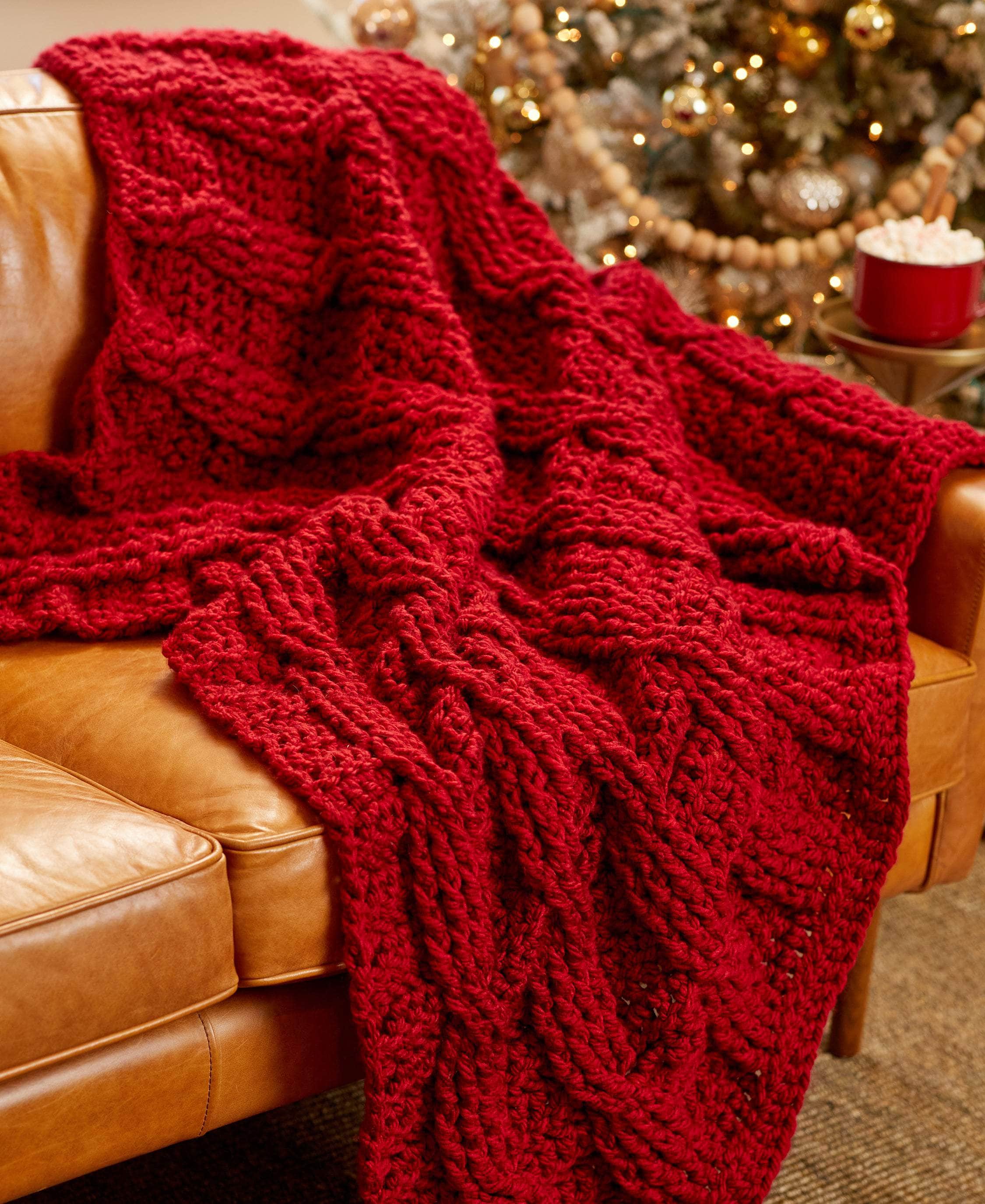 Cable Columns Throw – Premier Yarns