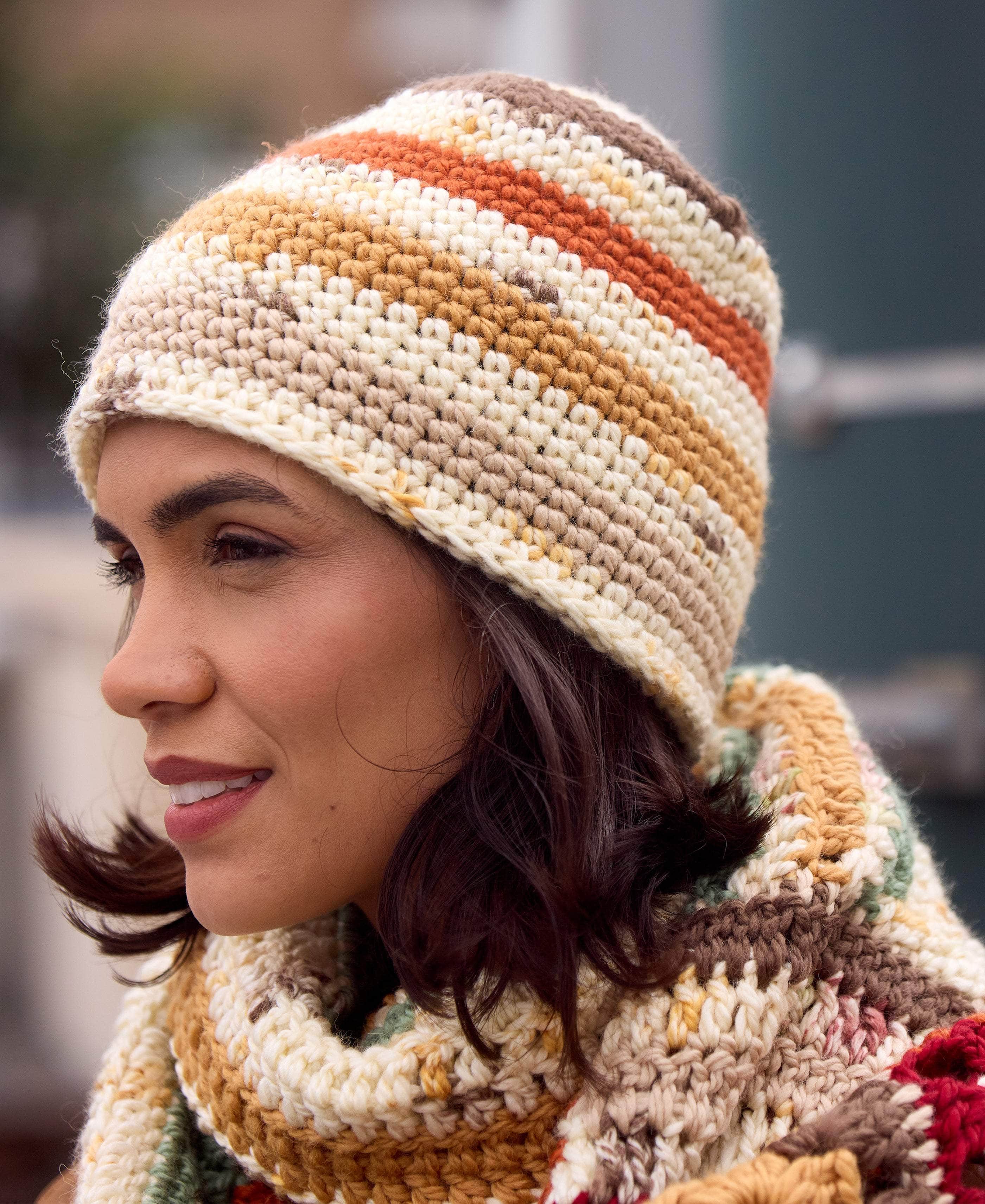 Polychrome Stripe Crochet Beanie – Premier Yarns