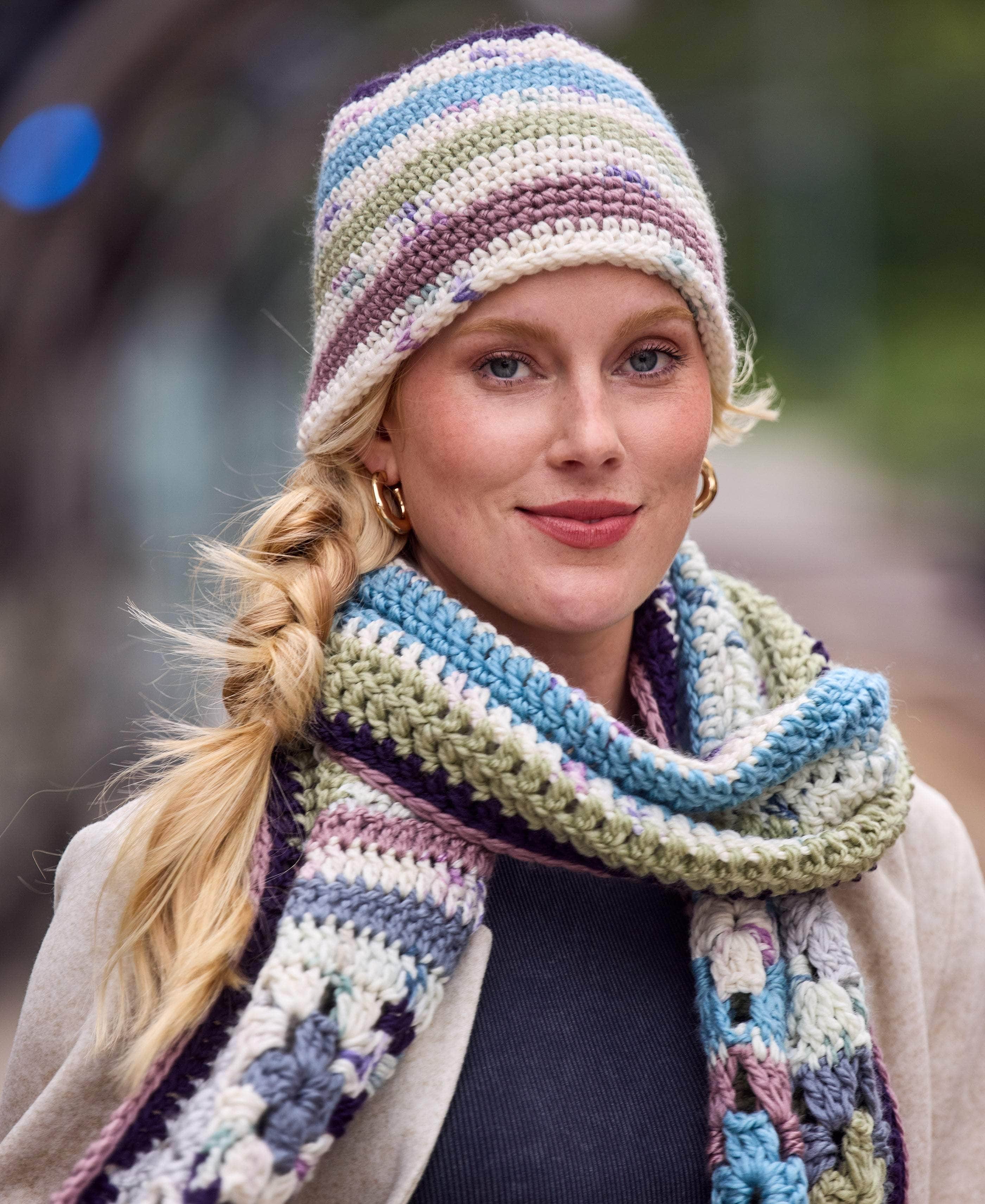 Polychrome Stripe Crochet Beanie – Premier Yarns