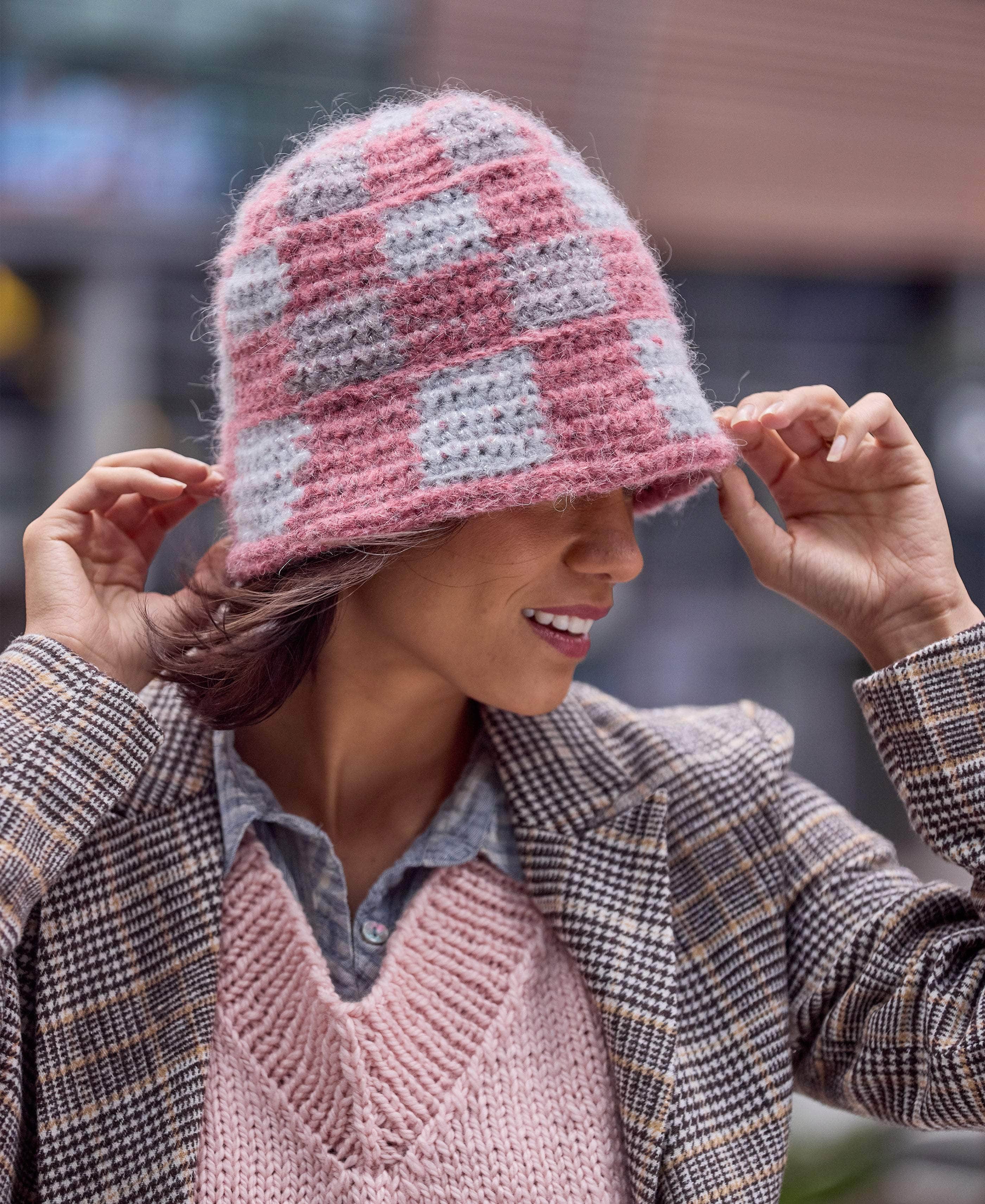 Plush Squares Bucket Hat – Premier Yarns