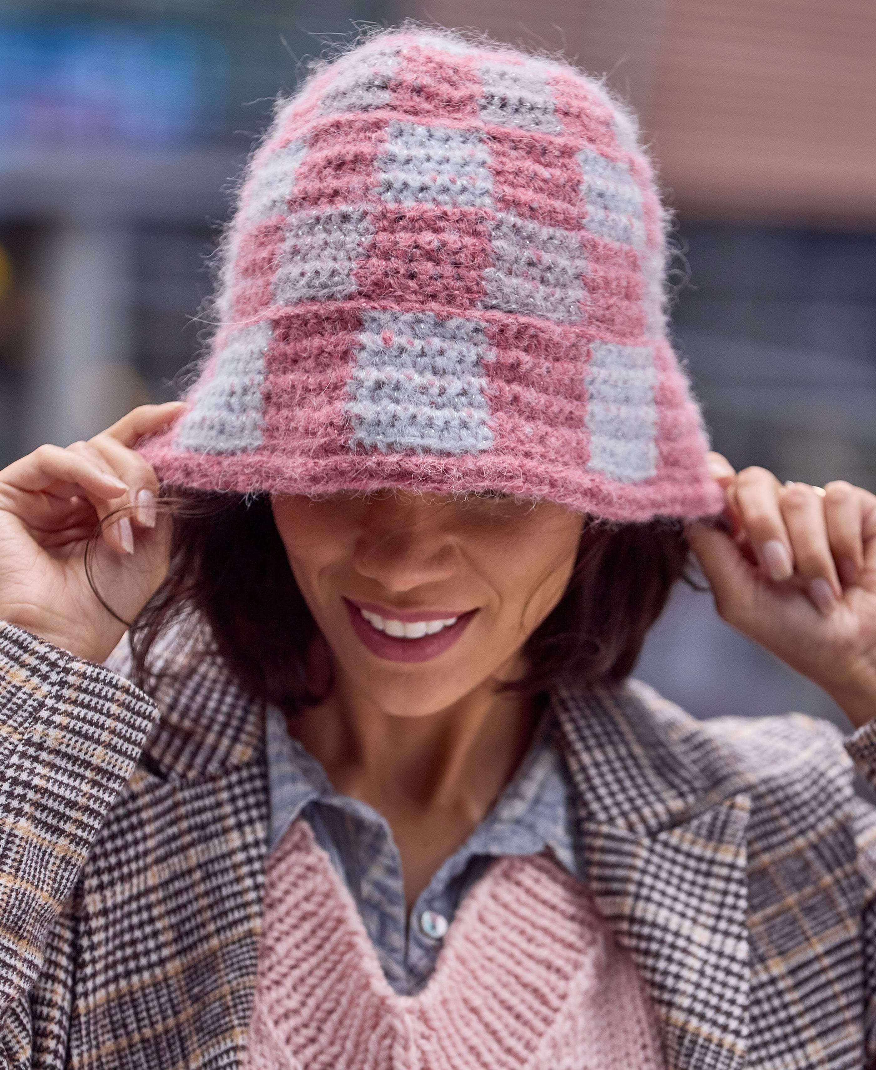 Plush Squares Bucket Hat – Premier Yarns