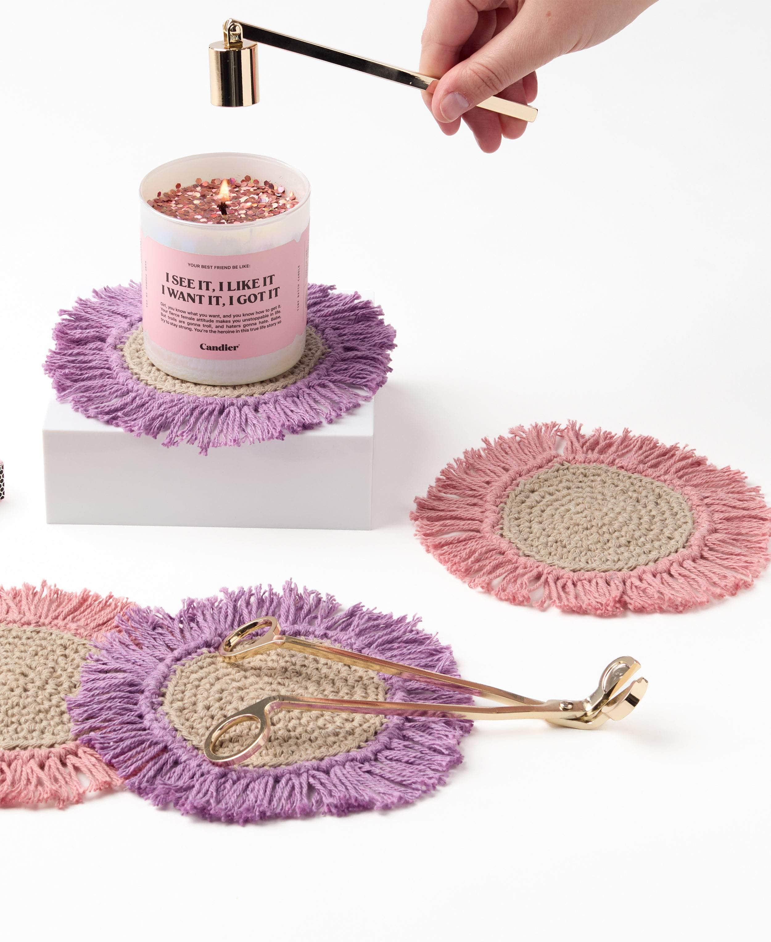 Fringe Candle Coaster – Premier Yarns