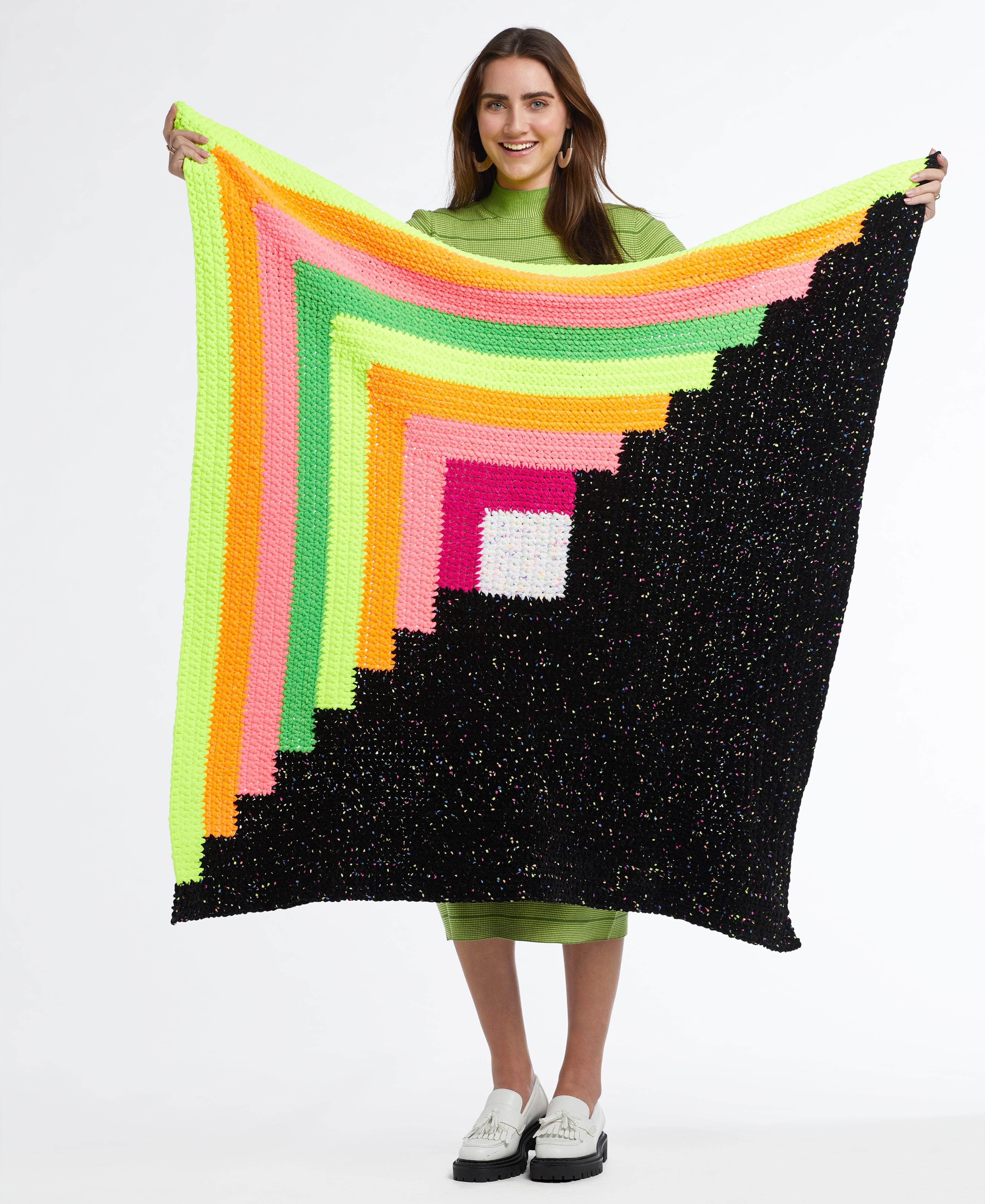 Neon Log Cabin Throw – Premier Yarns