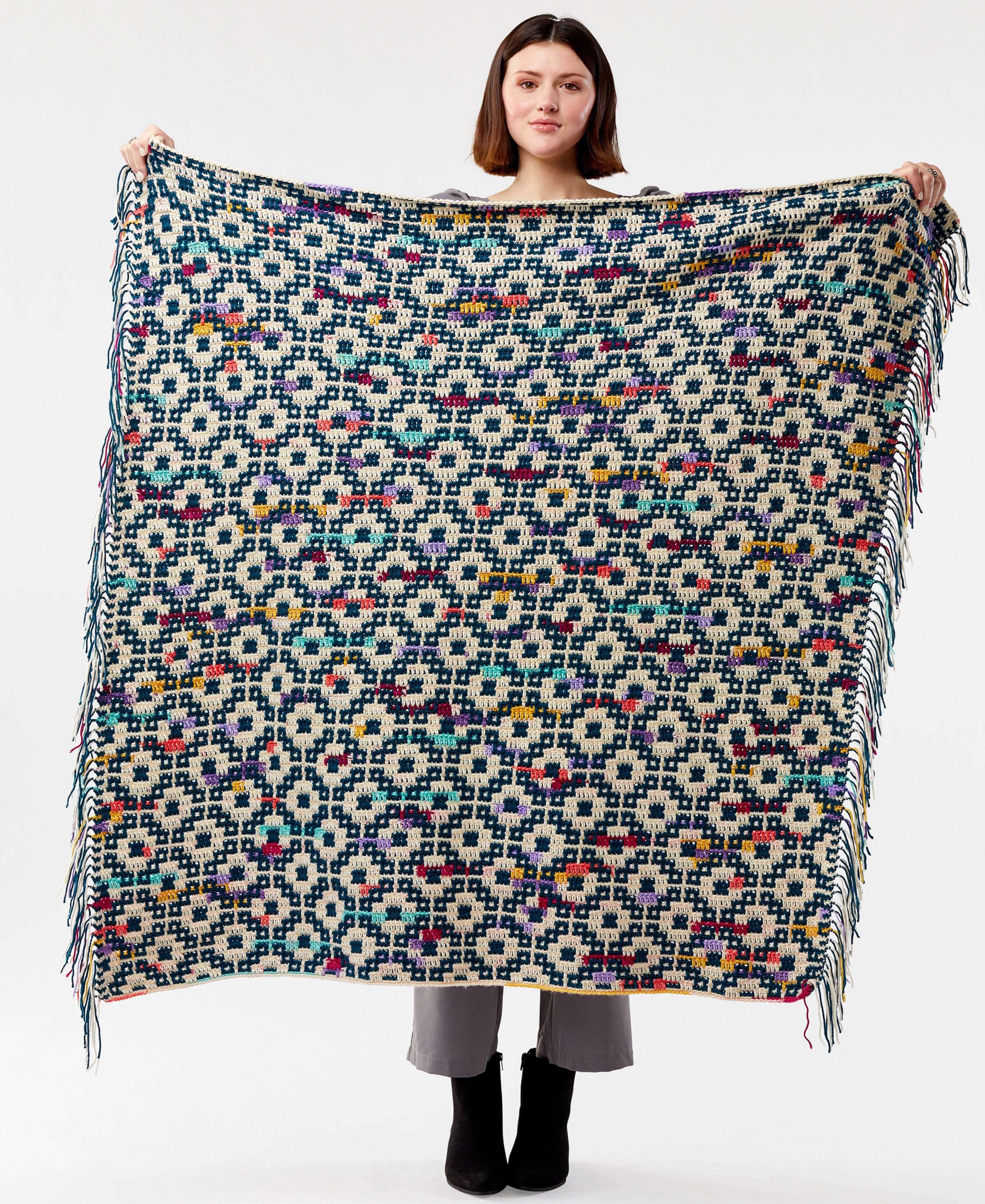 Flower Buds Mosaic Throw – Premier Yarns