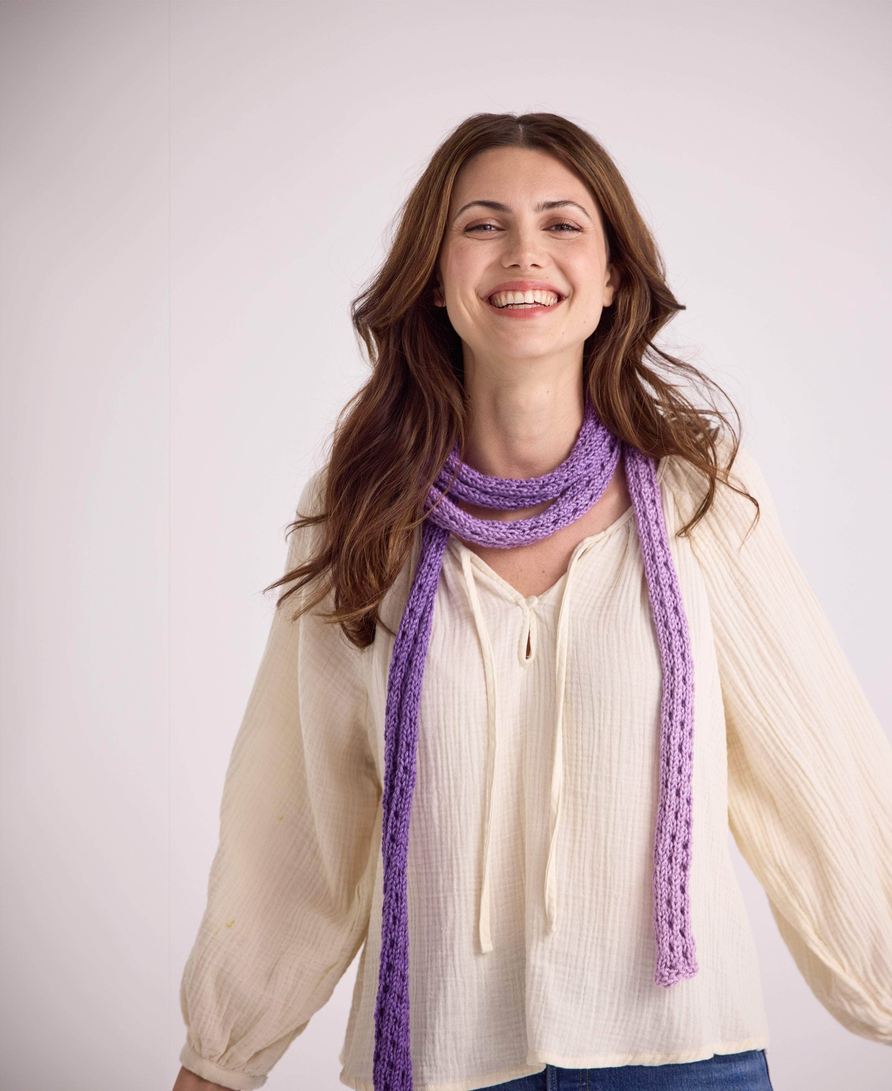 Mesh Lace Skinny Scarf – Premier Yarns