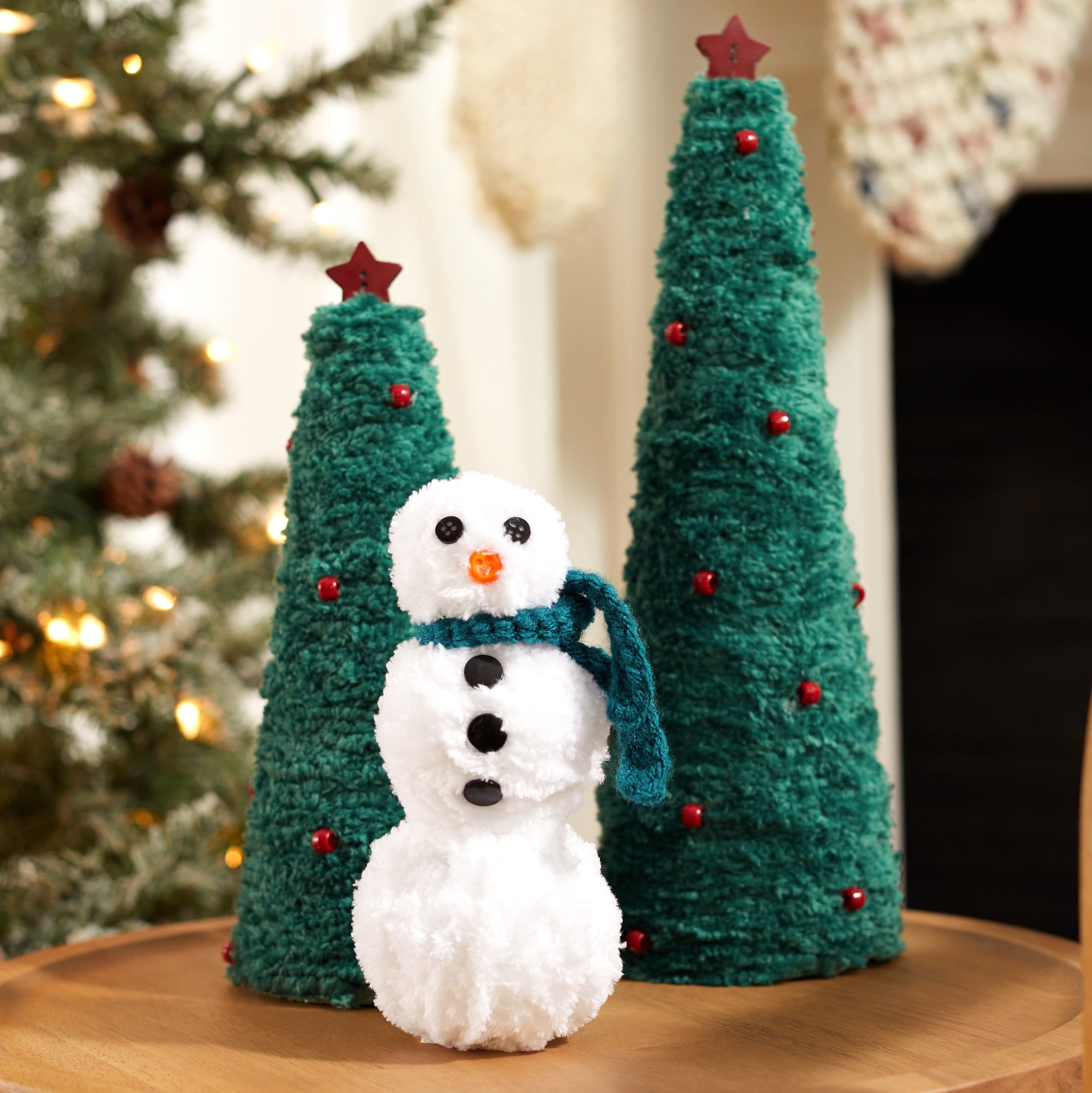 Snowman and Pine Trees – Premier Yarns