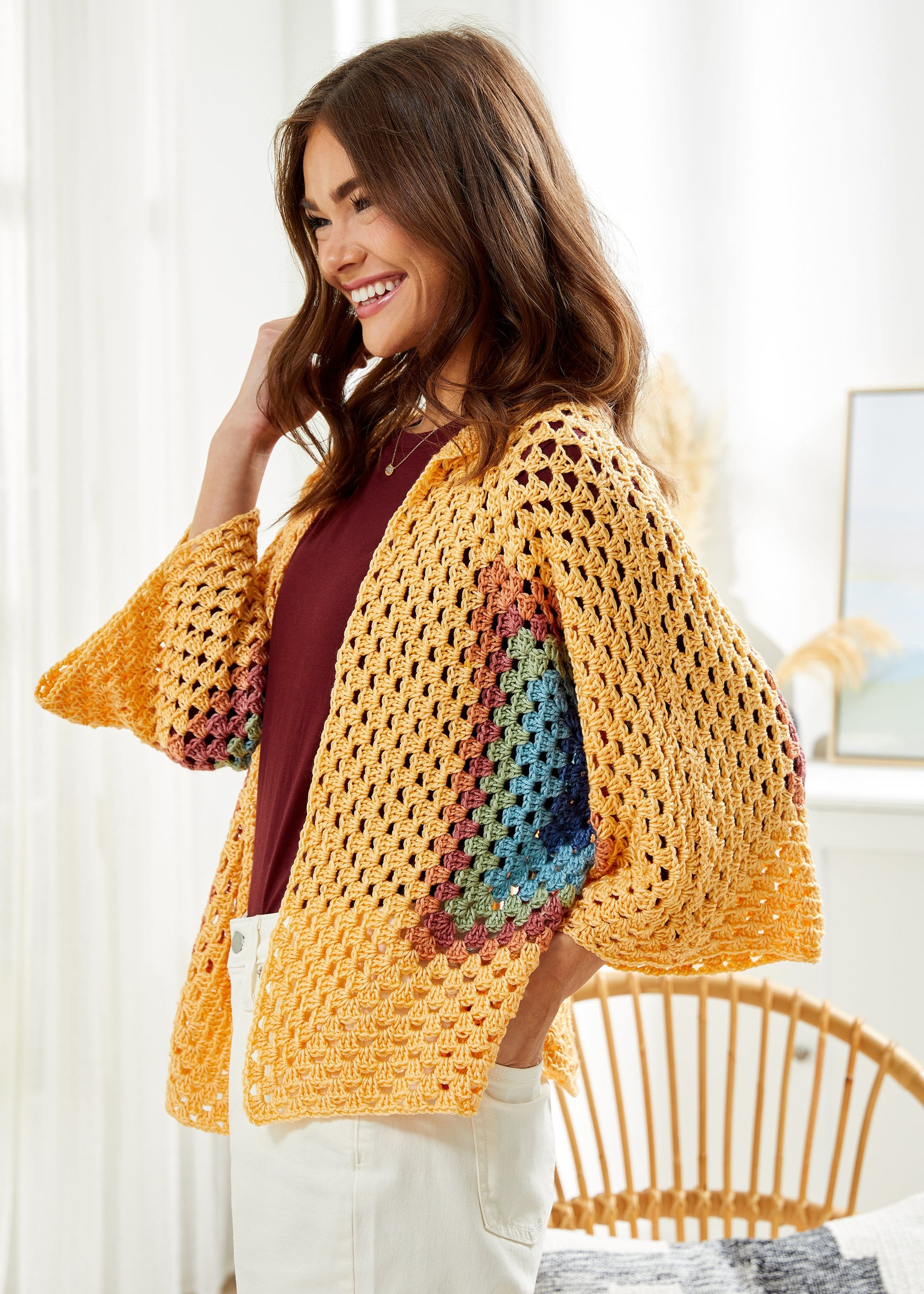Granny Hexagon Cardi – Premier Yarns