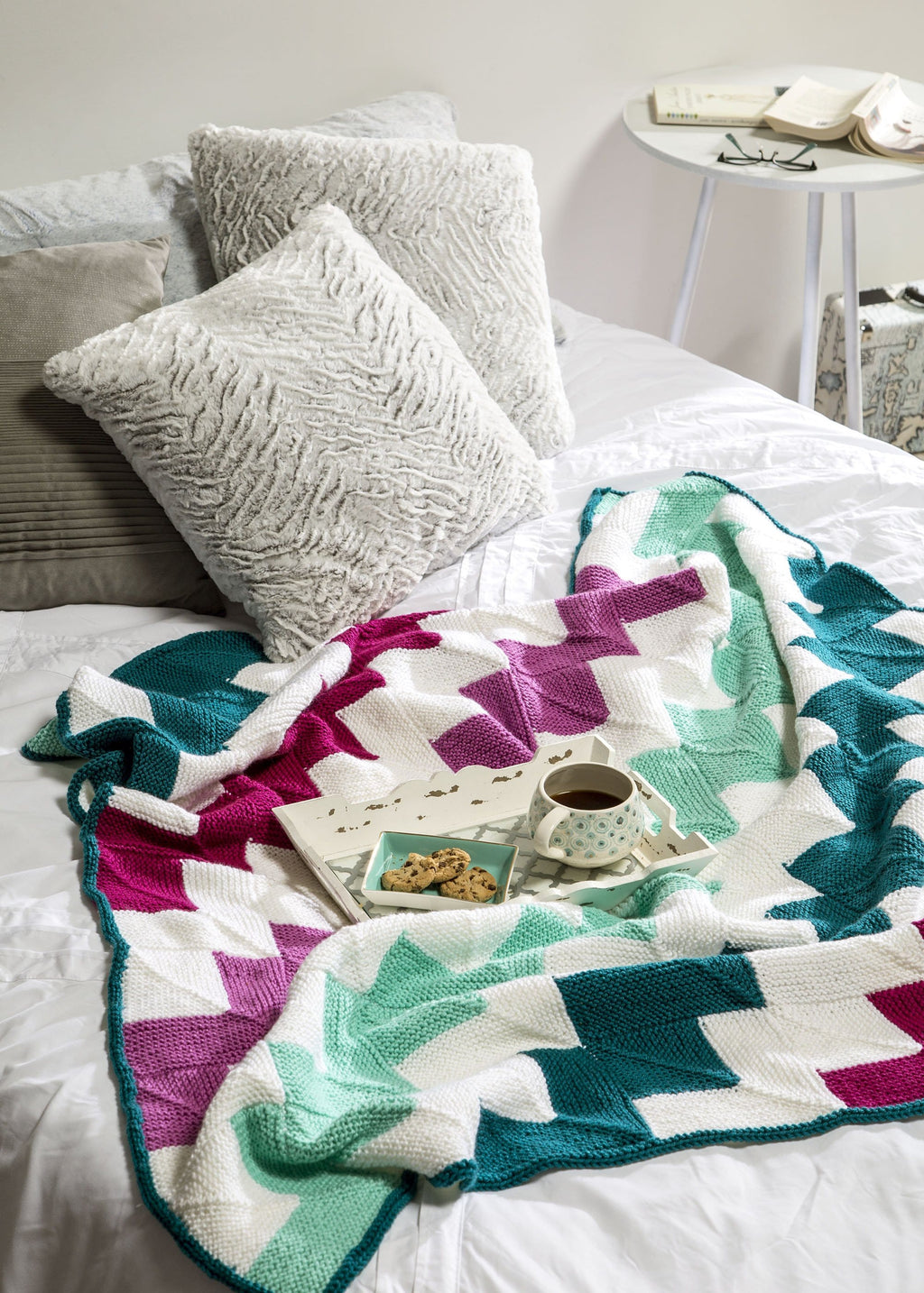 Diagonal Stripe Mitered Square Blanket – Premier Yarns