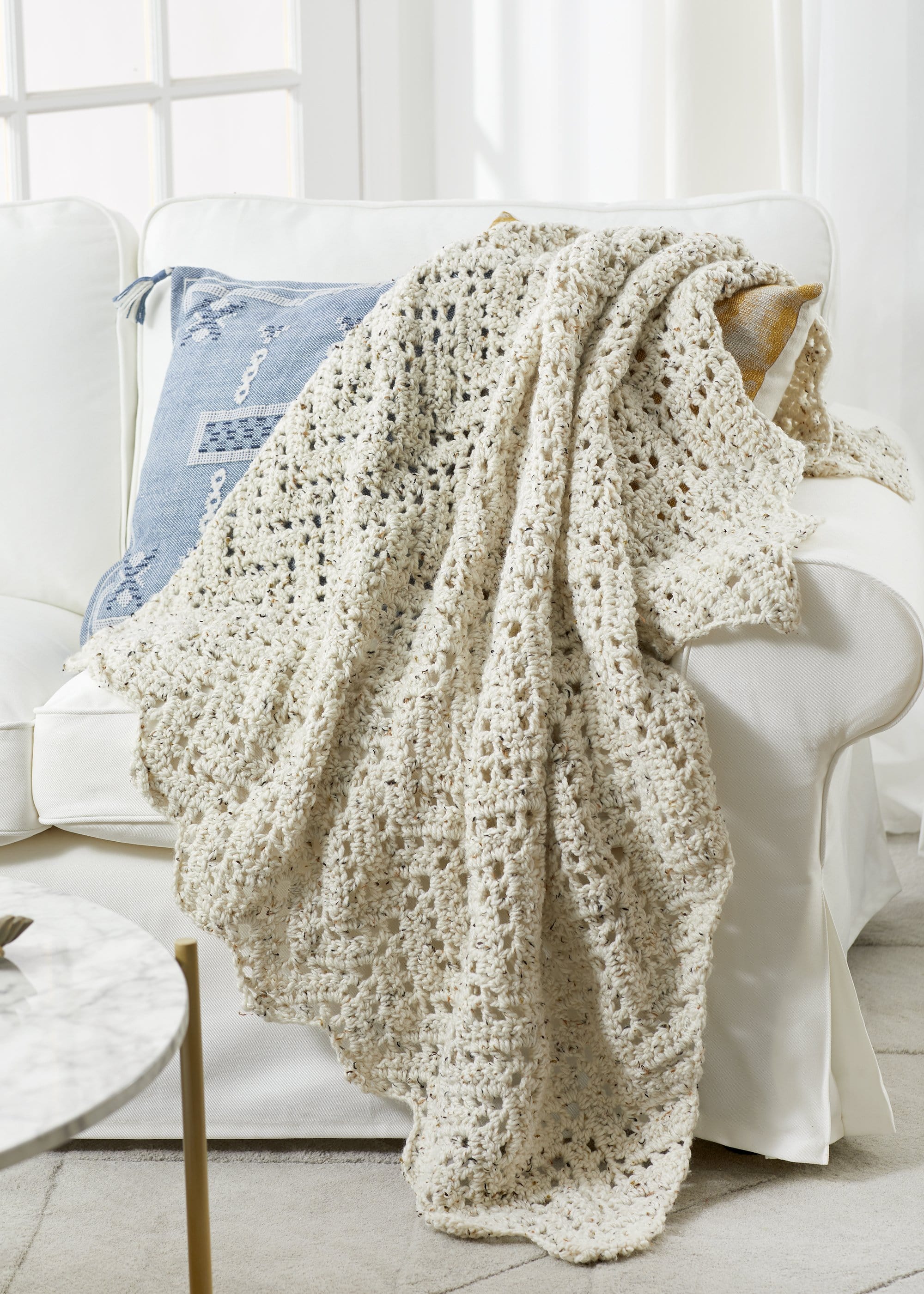 Eyelet Chevron Blanket – Premier Yarns